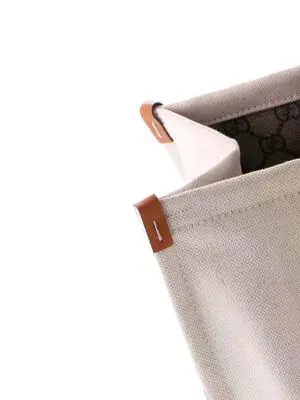 Gucci Logo Printed Canvas Medium Tote Bag - Neutrals