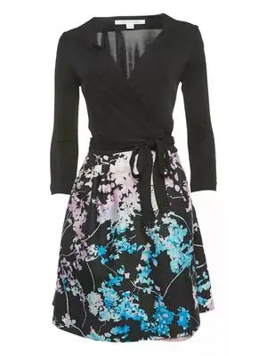 Diane Von Furstenberg Floral-print Wrap Dress - Black