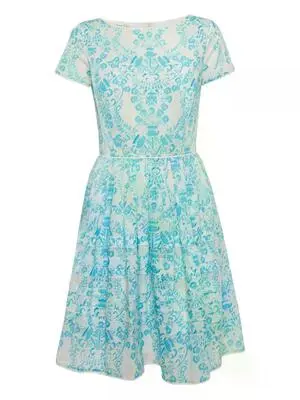 Oscar De La Renta Floral-print Cotton A-line Dress - White