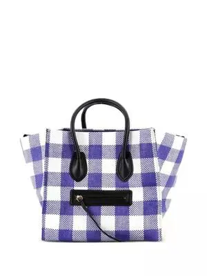 Celine Phantom Woven Gingham Satchel
