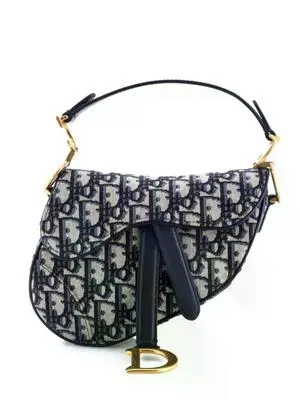 Dior Saddle Oblique Canvas Mini Shoulder Bag - Blue