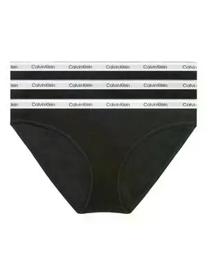 Calvin Klein Logo Waistband 3-pack Briefs - Black