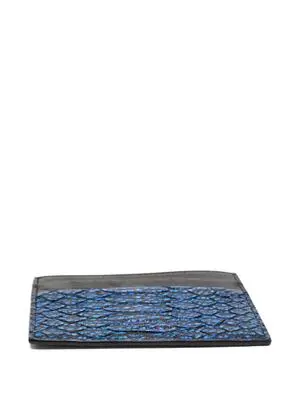 Roberto Cavalli Python-embossed Leather Card Holder