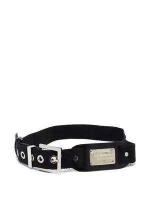 Dolce & Gabbana Eyelet-detail Canvas Belt - Black