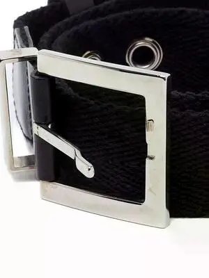 Dolce & Gabbana Eyelet-detail Canvas Belt - Black
