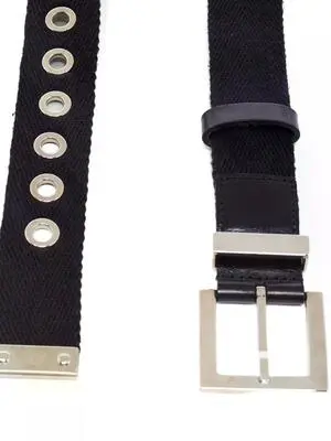Dolce & Gabbana Eyelet-detail Canvas Belt - Black