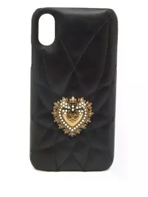 Dolce & Gabbana Quilted-heart Phone Cover - Black