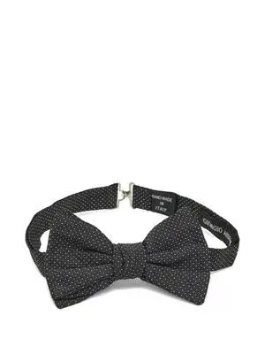 Giorgio Armani Dotted Silk Bow Tie - Black