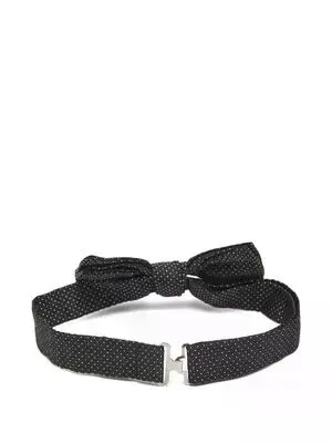 Giorgio Armani Dotted Silk Bow Tie - Black