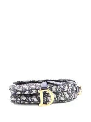 Dior Saddle Oblique Canvas Mini Shoulder Bag - Blue