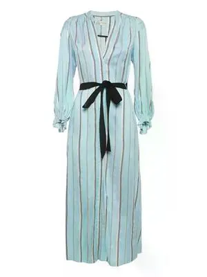 Maje Striped Belted Shirt Dress