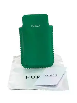 Furla Leather Scallop-trim Phone Case - Green