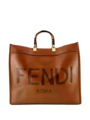 Fendi Sunshine Shopper Large Tote Bag - Brown