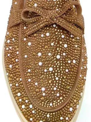 NICOLI Aurelia Embellished Loafers - Brown