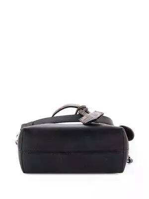Fendi By The Way Leather Mini Satchel With Zucca Embossed Detail - Black