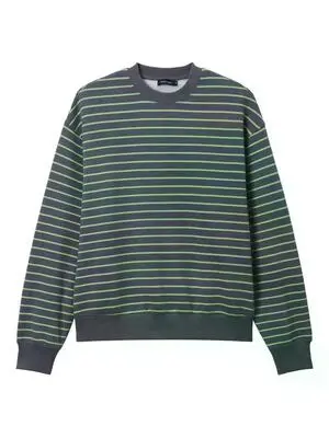 TOUT A COUP Striped Crew-neck Sweatshirt - Grey