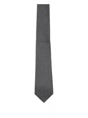Gucci Silk Horsebit Patterned Neck Tie - Grey