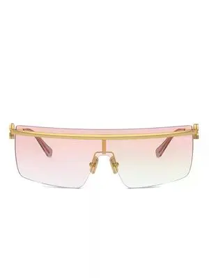Miu Miu Gold-frame Shield Sunglasses - Pink