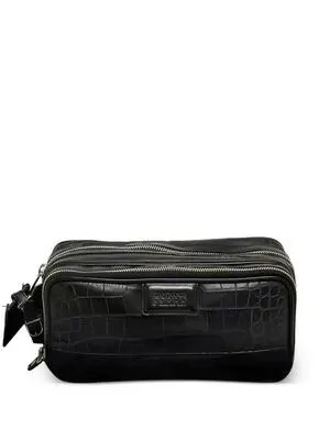 Gianfranco Ferre Crocodile-embossed Leather Pouch
