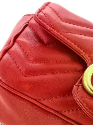 Gucci Gg Marmont Flap Super Mini Crossbody Bag - Red