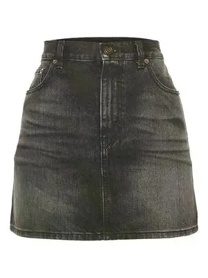 Saint Laurent Washed Denim Mini Skirt