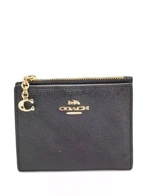 COACH® 2020s Leather Zip Wallet - Black