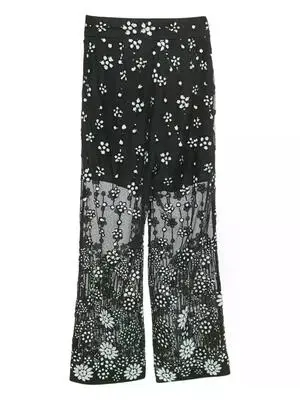 SELF-PORTRAIT Sequin Floral Trousers