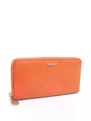 Dkny Logo-lettering Zip-around Wallet - Orange
