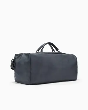 Giorgio Armani Vintage-effect Pebbled Nappa Leather Duffle Bag - Brown