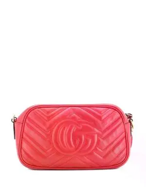 Gucci Gg Marmont Matelasse Small Shoulder Bag - Red