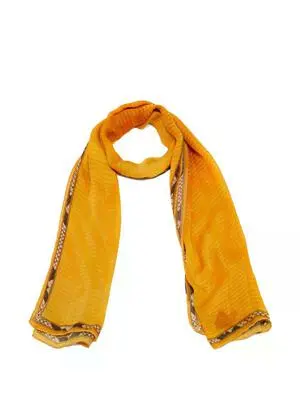 Roberto Cavalli Logo-print Silk Scarf - Yellow