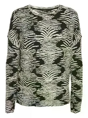 Maje Zebra-print Knit Top
