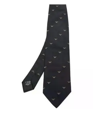Emporio Armani Eagle-motif Standard Neck Tie - Black