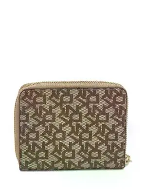 Dkny Monogram-pattern Coated-canvas Wallet - Neutrals