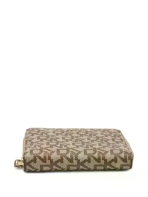 Dkny Monogram-pattern Coated-canvas Wallet - Neutrals