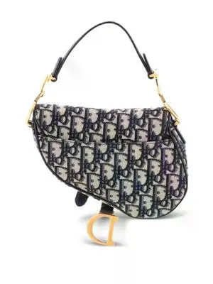Dior Saddle Oblique Canvas Mini Shoulder Bag - Blue