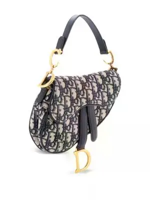Dior Saddle Oblique Canvas Mini Shoulder Bag - Blue