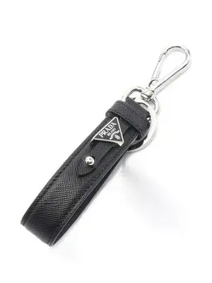 Prada 2020s Saffiano Leather Keyring - Black