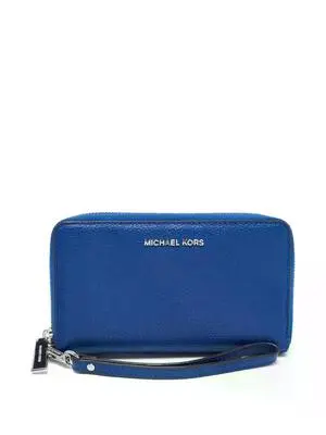Michael Kors Logo-accent Zip-around Wallet - Blue