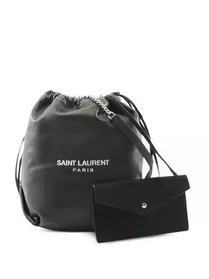 Saint Laurent Silver Tone Bucket Bags
