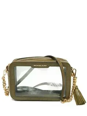 Michael Kors Croc-embossed Leather Shoulder Bag - Green
