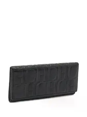 Carolina Herrera 2000s Monogram Continental Wallet - Black