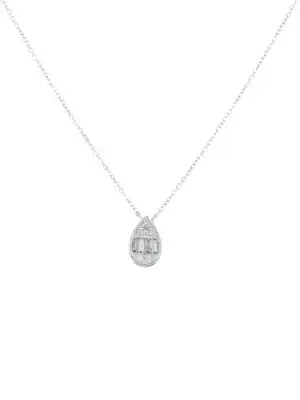 LB EXCLUSIVE 14k White Gold Diamond Pendant Necklace - Silver