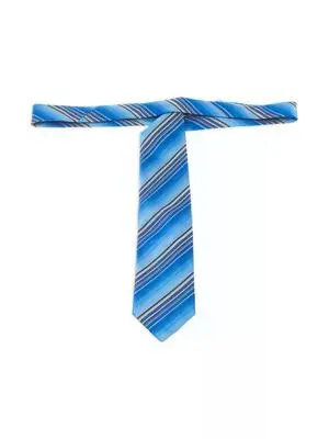 Ermenegildo Zegna Striped Silk Tie - Blue