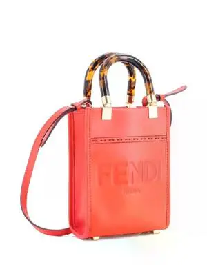 Fendi Sunshine Shopper Tote Leather Mini Crossbody Bag