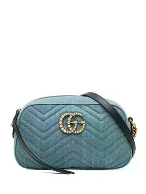 Gucci Gg Marmont Matelassé Crossbody Bag - Blue