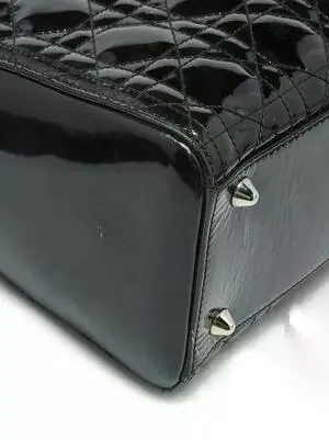 Dior Lady Top Handle Bag Patent Leather - Black