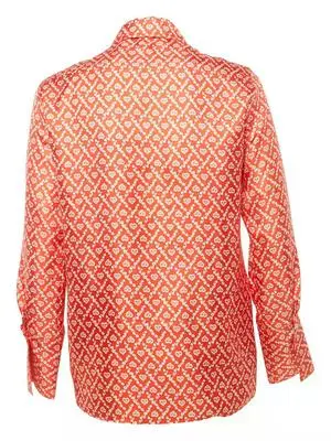 Sandro Floral-print Silk Shirt - Red