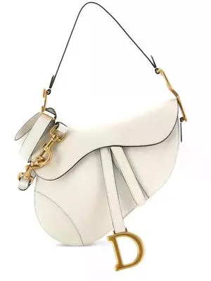 Dior Saddle Handbag With Strap - White