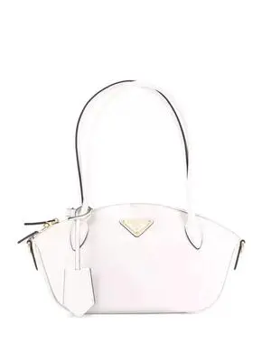 Prada Triangle City Calf Small Shoulder Bag - White